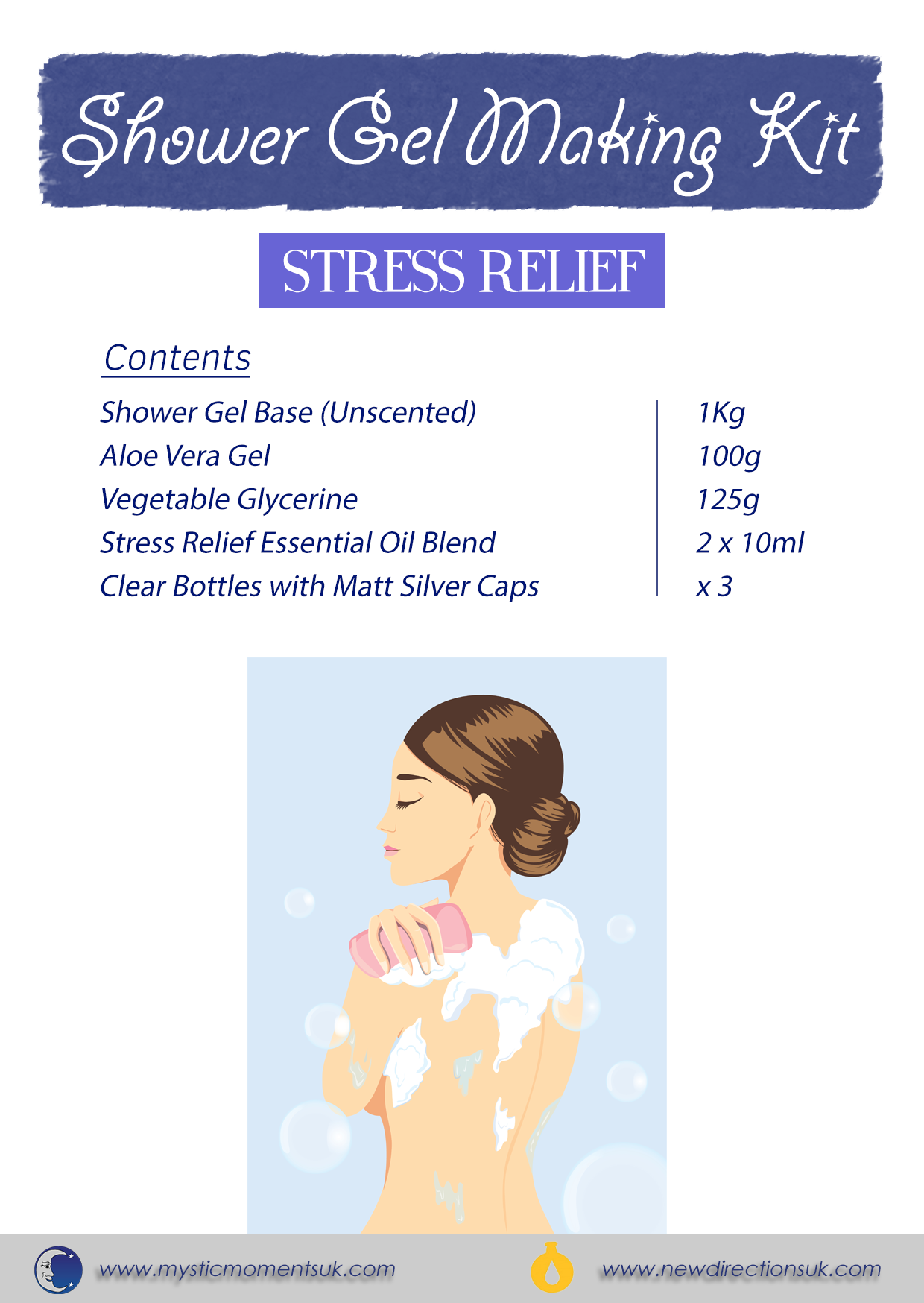 Shower Gel Making Kit - STRESS RELIEF PACK – Mystic Moments UK