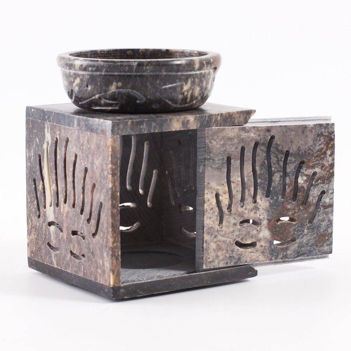 Rising Sun Soapstone Oil Burner with Sliding Door – Mystic Moments UK